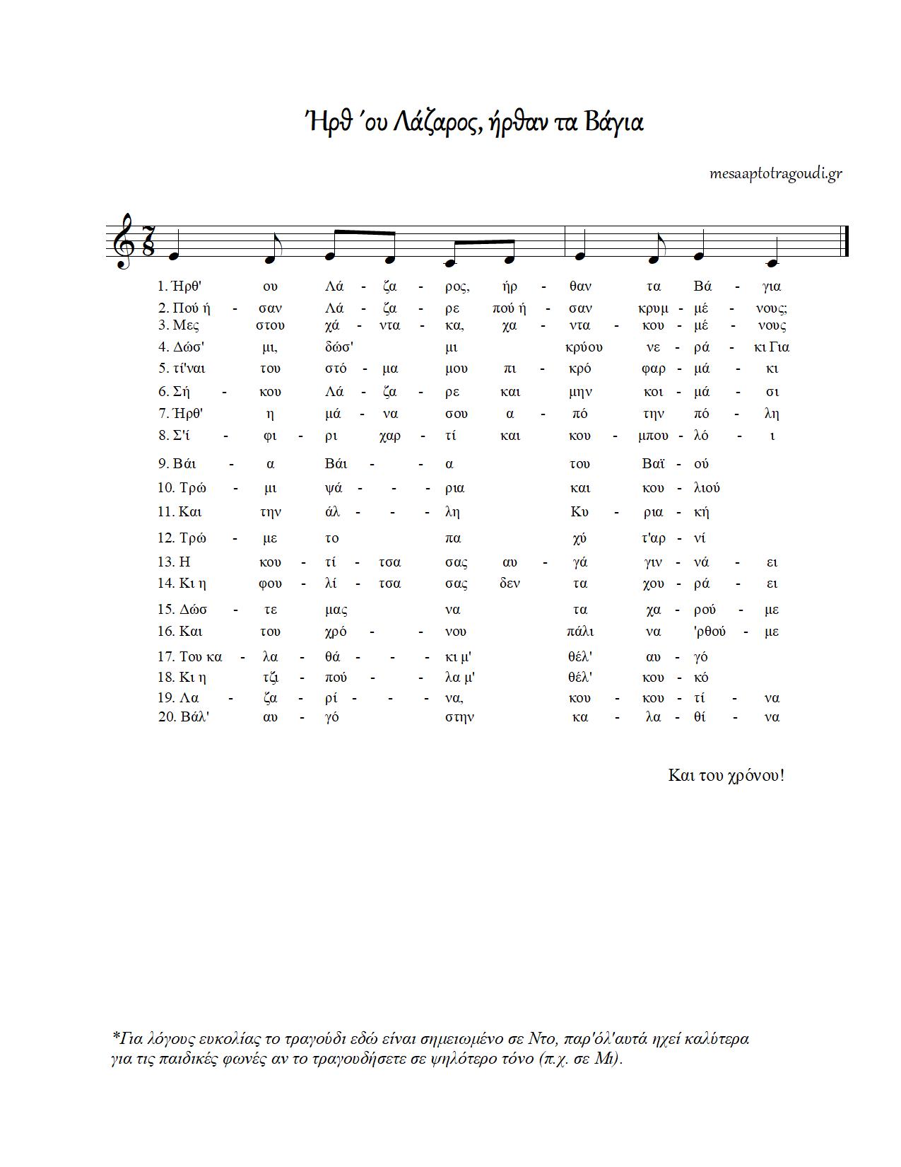 Ήρθ'ου Λάζαρος ήρθαν τα βάγια Κάλαντα Λαζάρου από την Κοζάνη